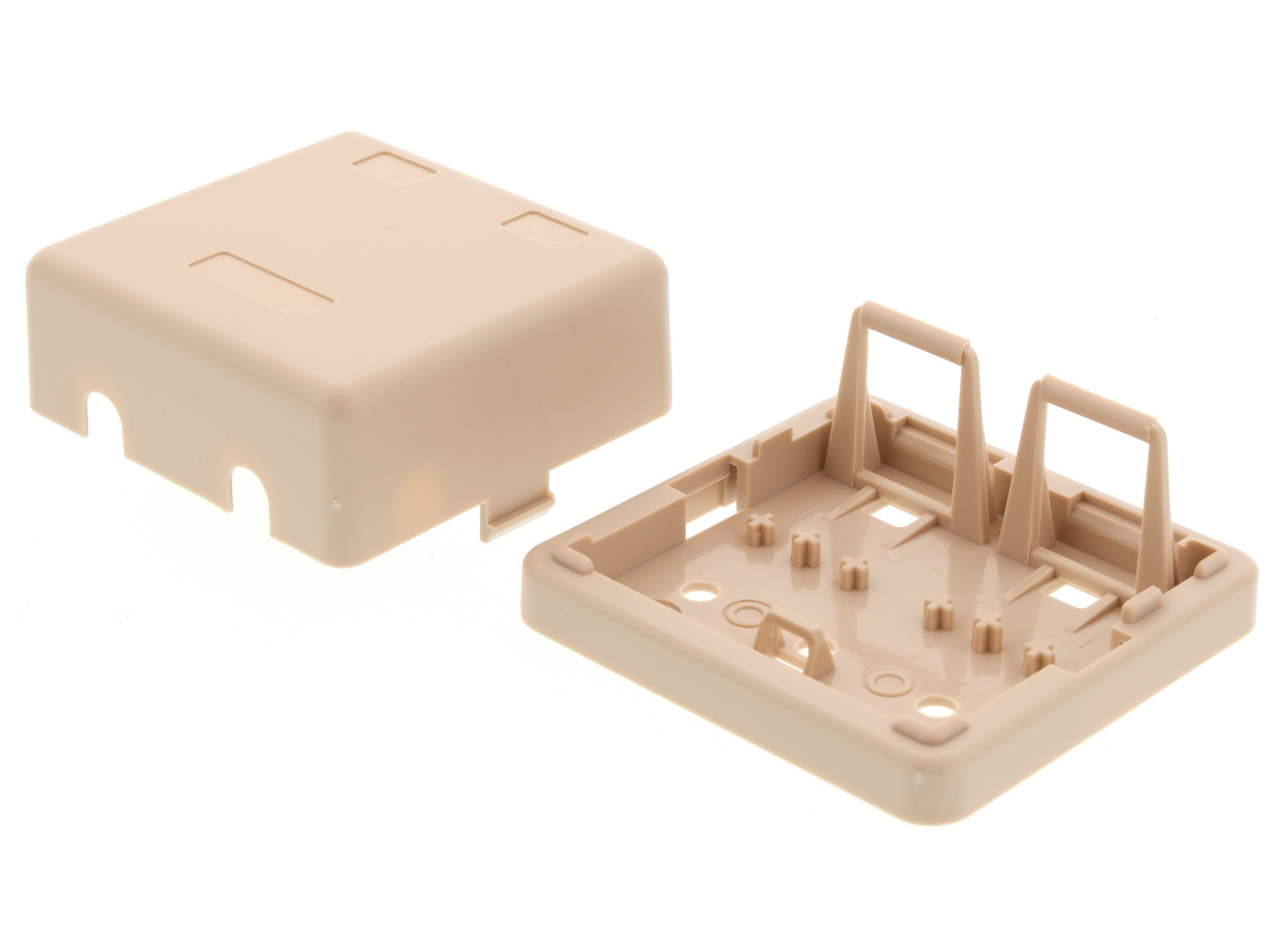 2 Port Surface Mount Box - Ivory | Computer Cable Store