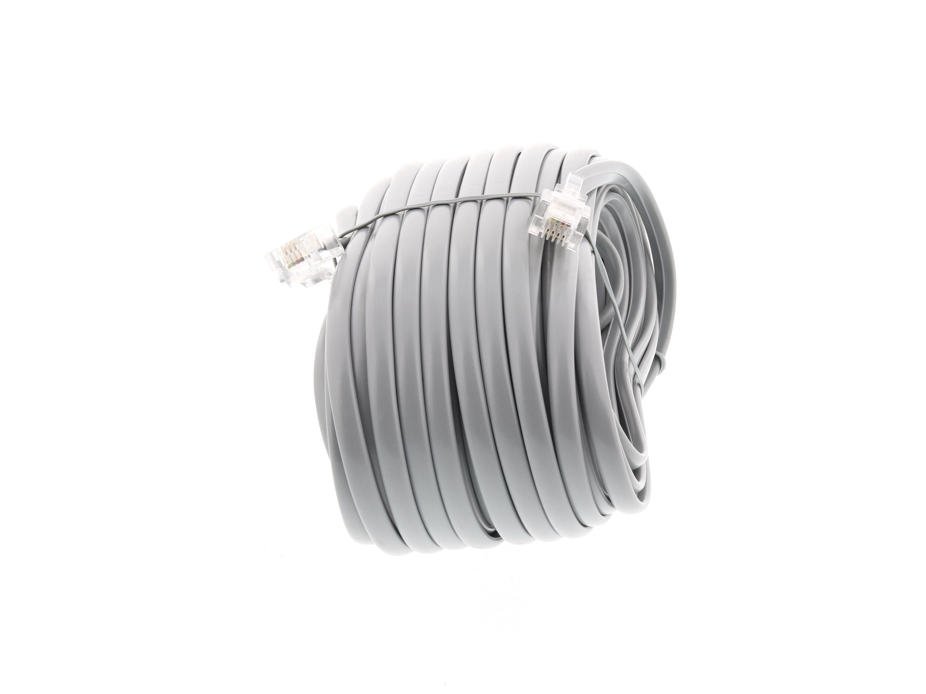 RJ11 4 Conductor Cross Wired Telephone Cable 50 FT | Computer Cable Store