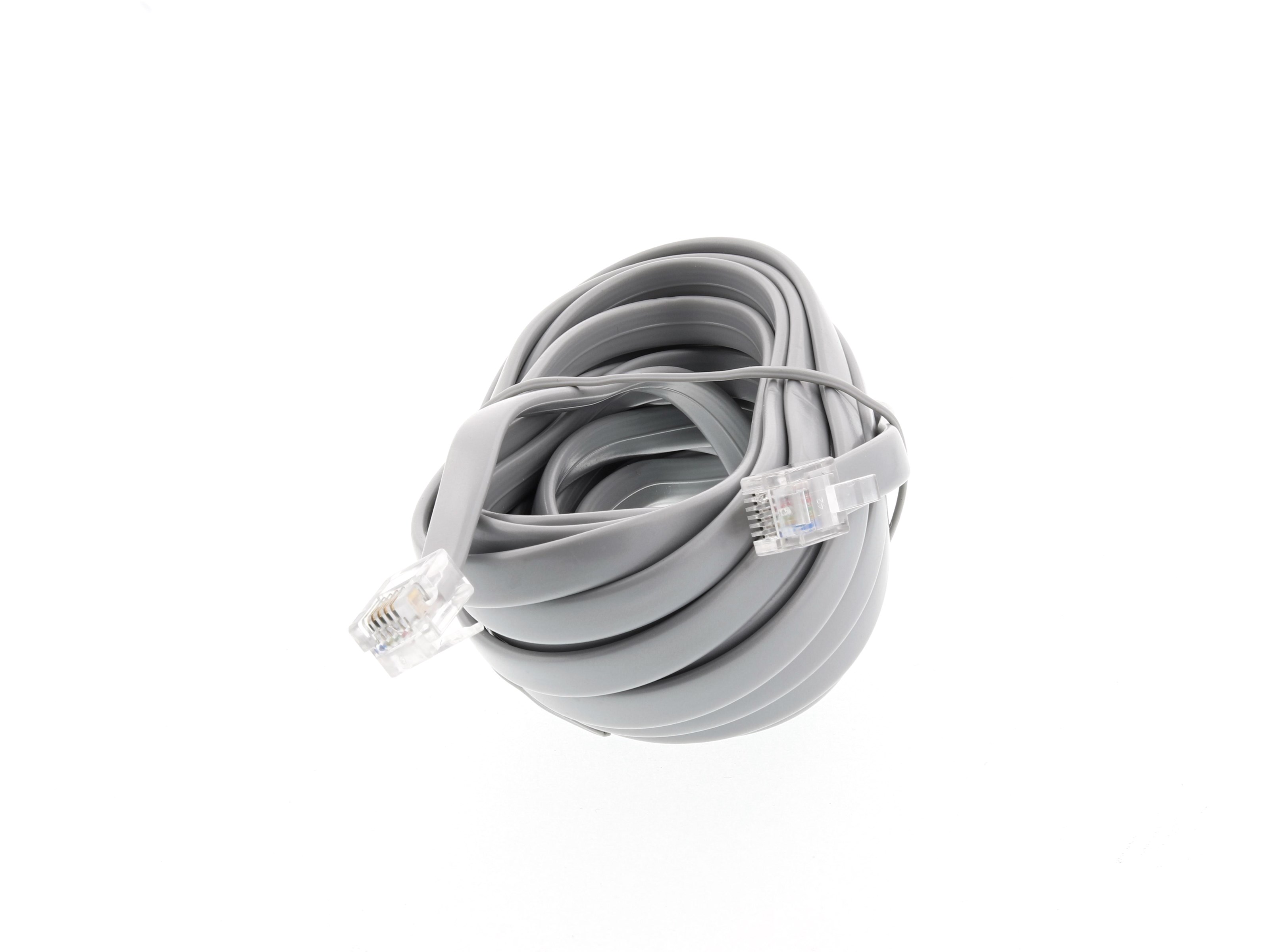 RJ12 6 Conductor Straight Telephone Cable 15 FT | Computer Cable Store