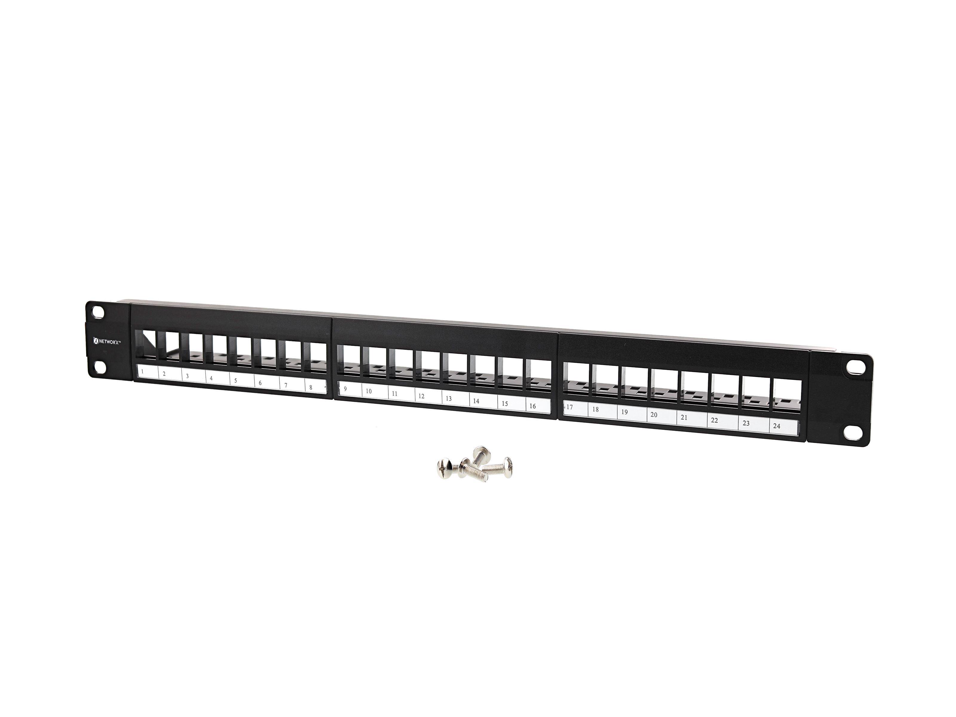 1U High-Density Blank Patch Panel - 24 Port | Computer Cable Store