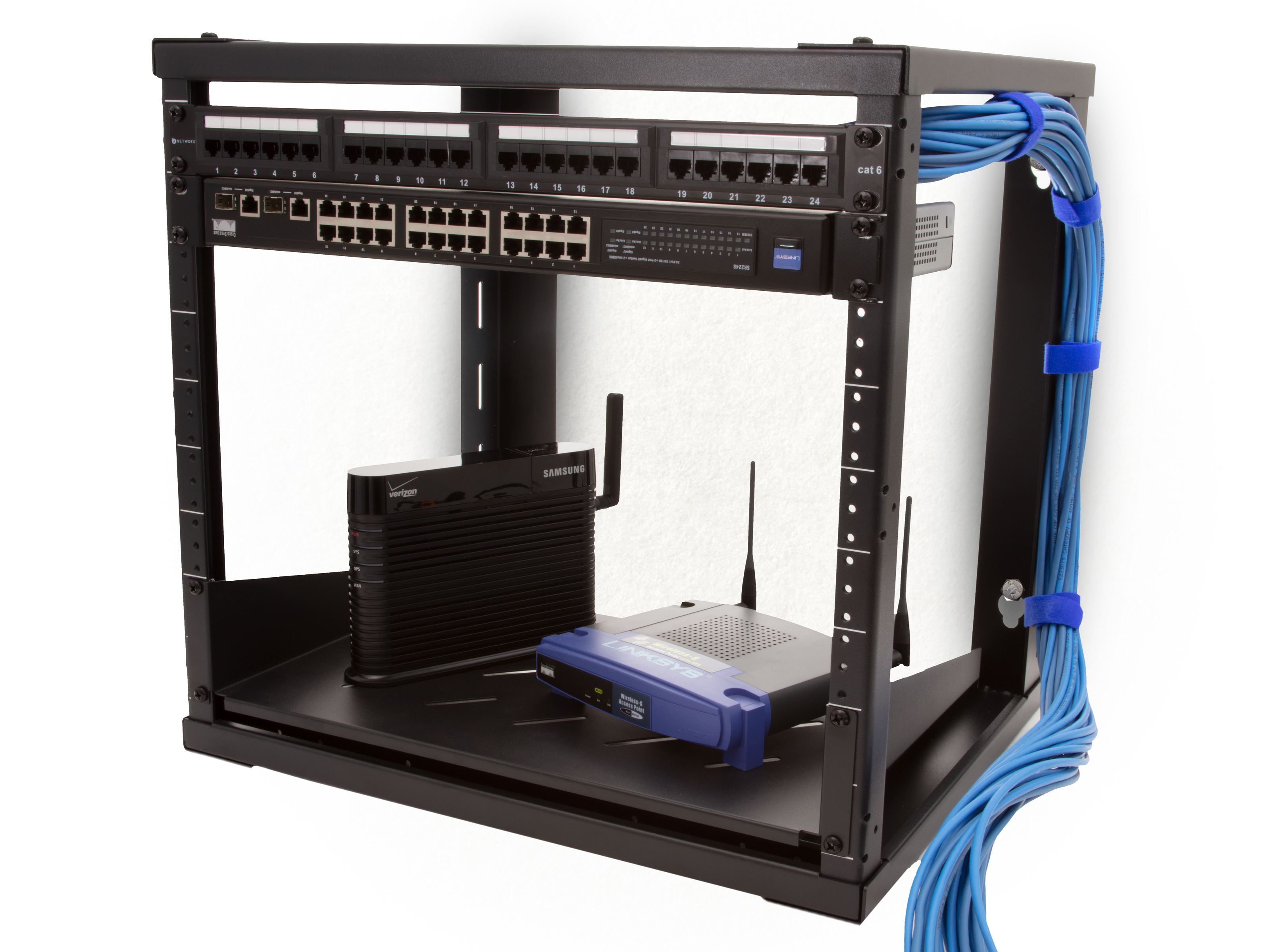 6U Open Frame Wall Mount Rack - 101 Series, 16 Inches Deep, Flat Packed ...