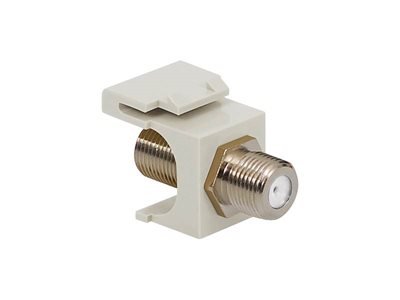 Coaxial Keystone Jack - F-type Nickel Plated - White | Computer Cable Store