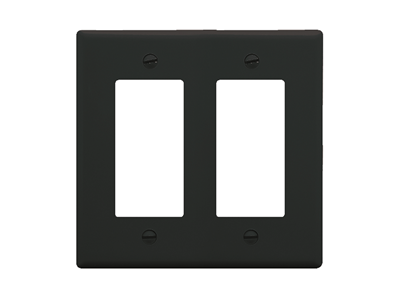 Faceplate Decorex 2-gang Black | Computer Cable Store