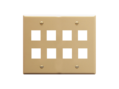 Faceplate Flat 2-gang 8-port Ivory | Computer Cable Store
