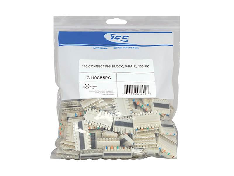 110 CONNECTING BLOCK, 5-PAIR, 100 PK | Computer Cable Store