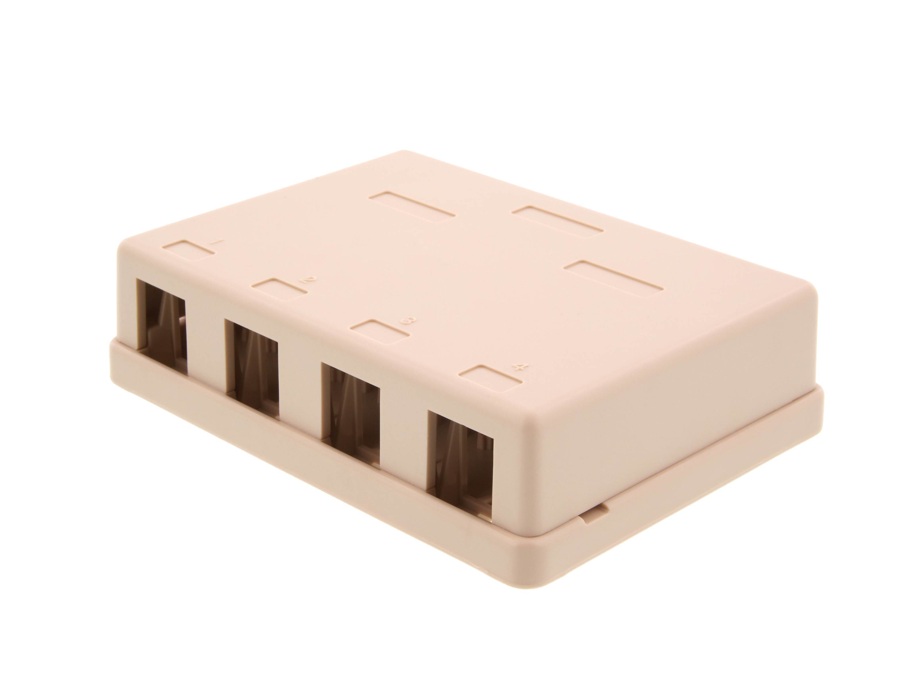 4 Port Surface Mount Box - Ivory | Computer Cable Store