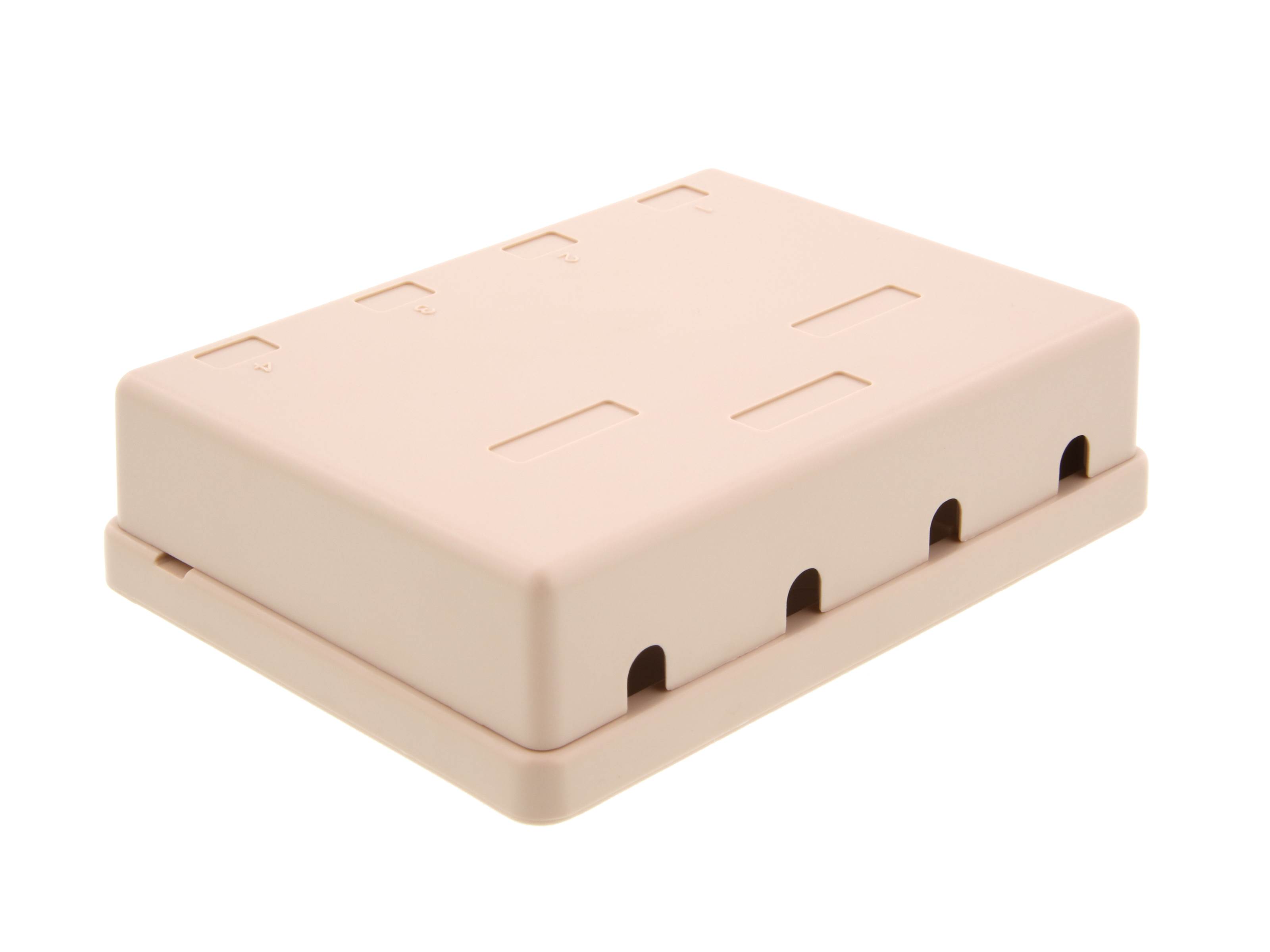 4 Port Surface Mount Box - Ivory | Computer Cable Store