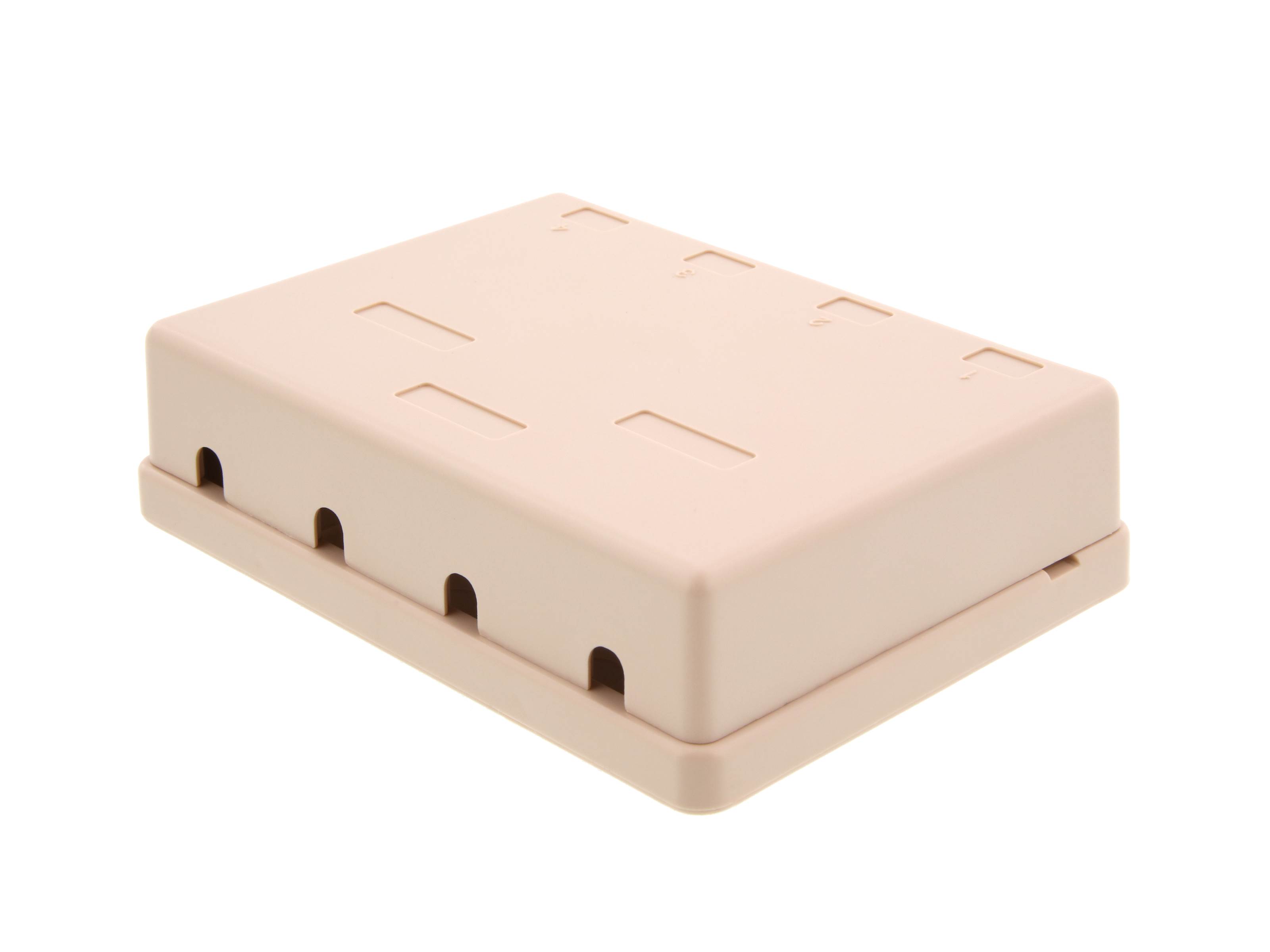 4 Port Surface Mount Box - Ivory | Computer Cable Store