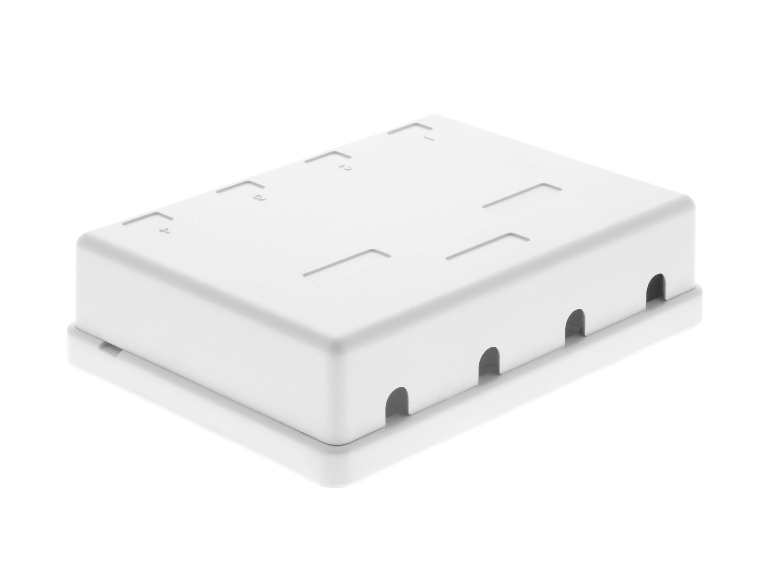 4 Port Surface Mount Box - White | Computer Cable Store
