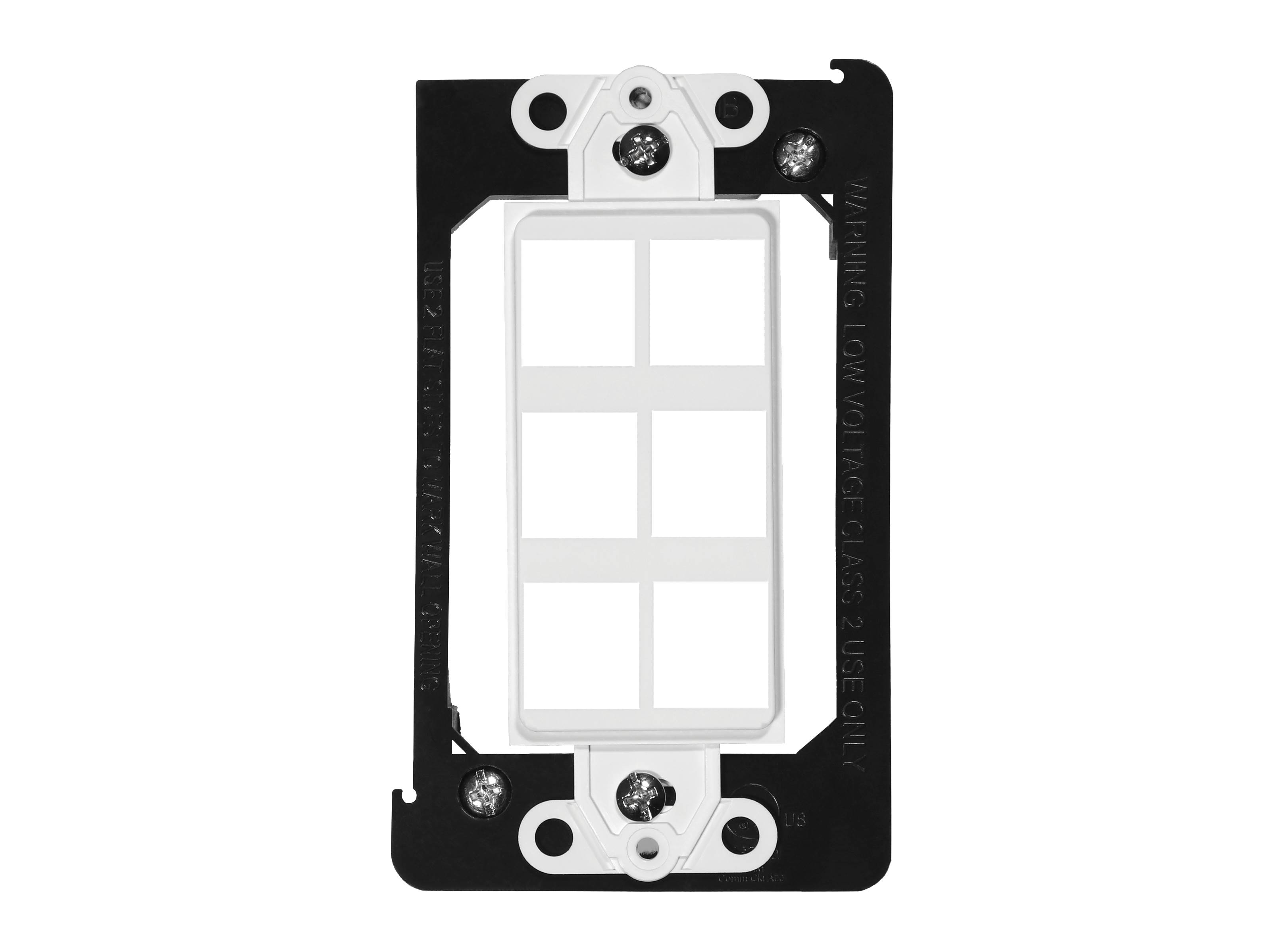 6 Port Decorex Face Plate Insert - White | Computer Cable Store