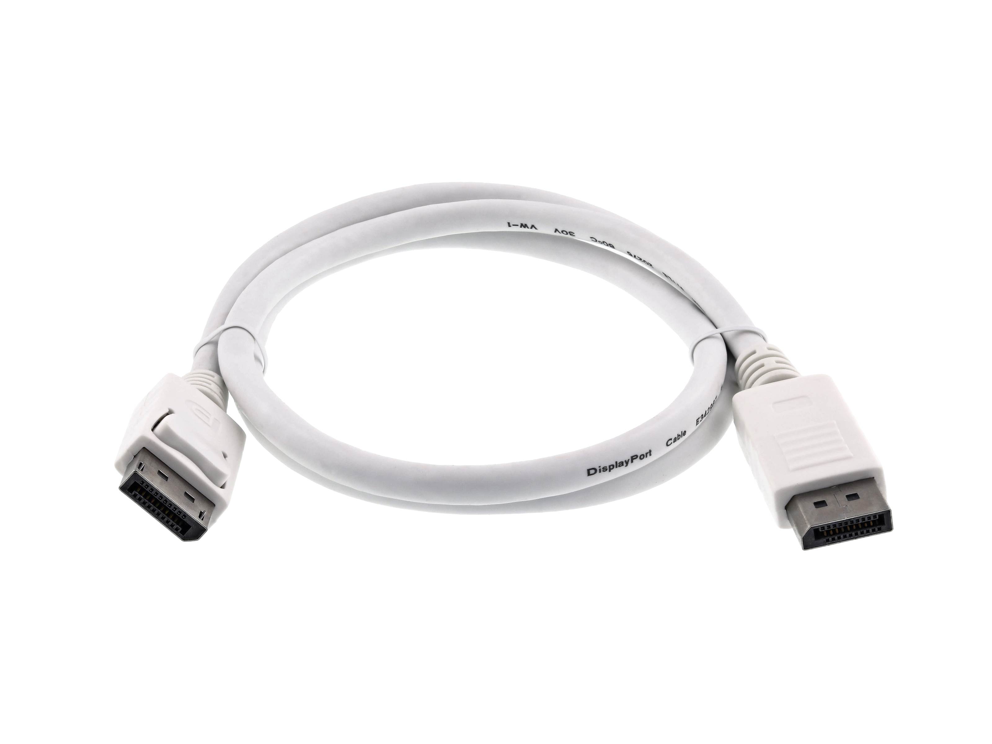 1 Meter DisplayPort Cable White 3 FT | Computer Cable Store