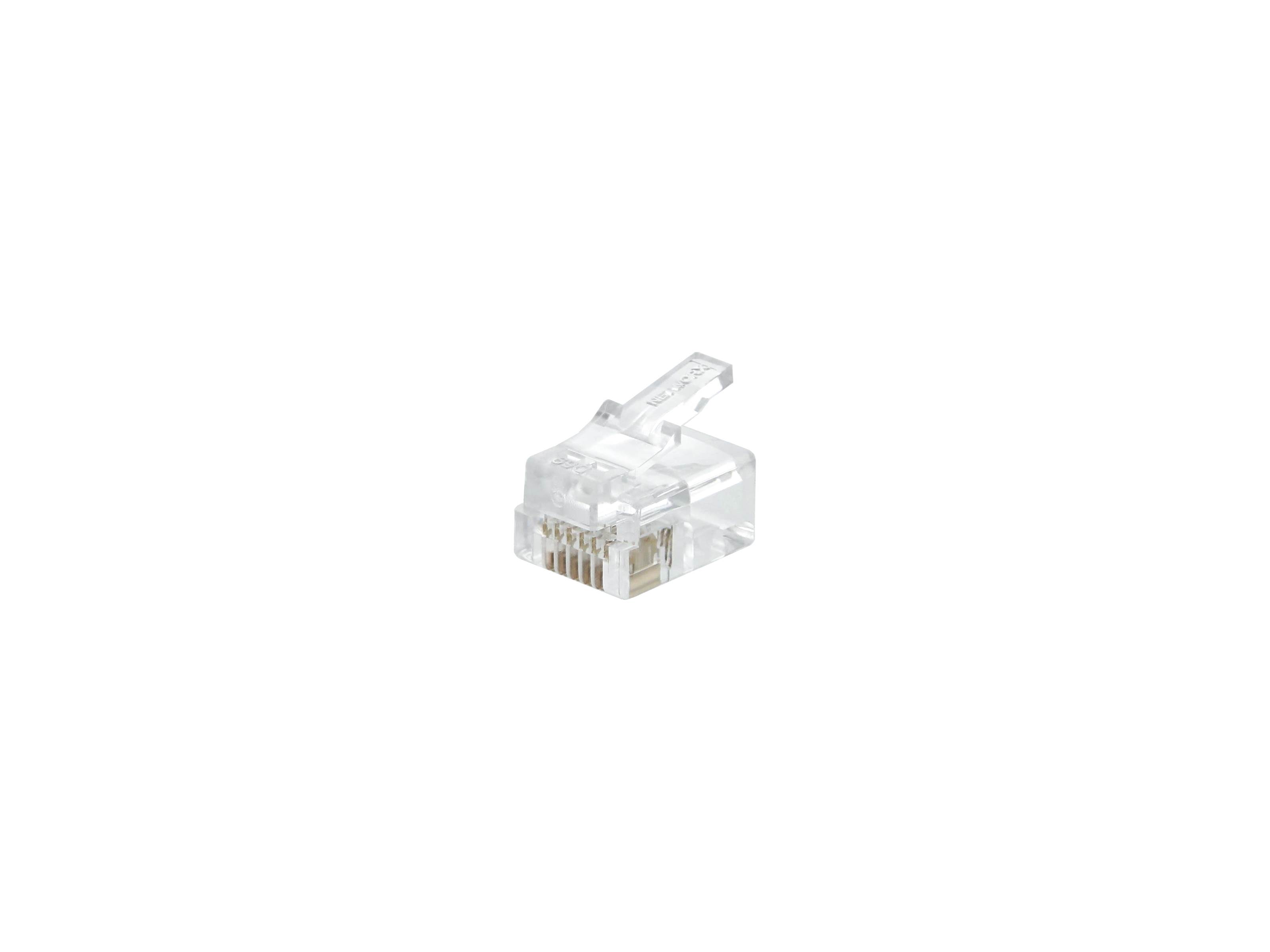 RJ11/12 6P6C Modular Connector for Round Cable | Computer Cable Store