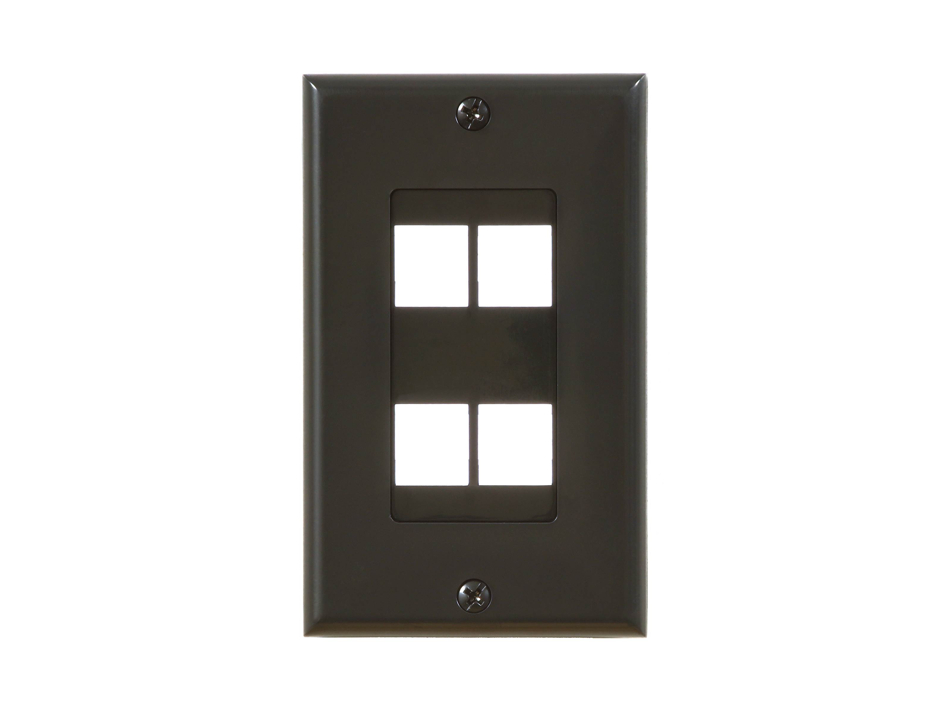4 Port Decorex Face Plate Insert - Black | Computer Cable Store