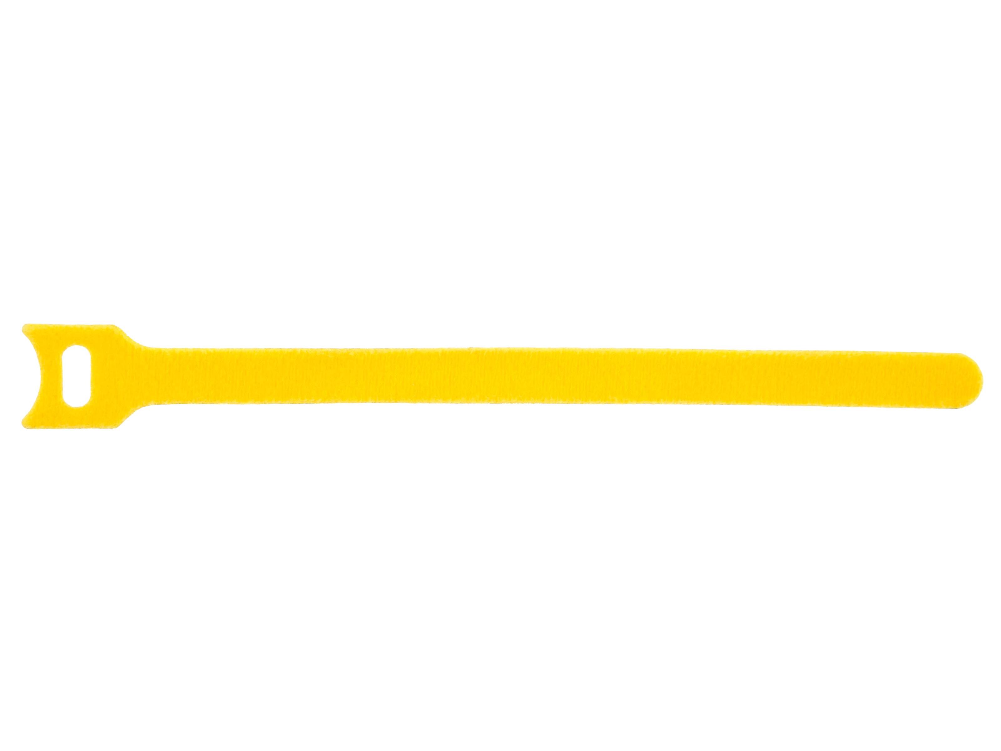 8 Inch Yellow Hook and Loop Tie Wrap - 50 Pack | Computer Cable Store
