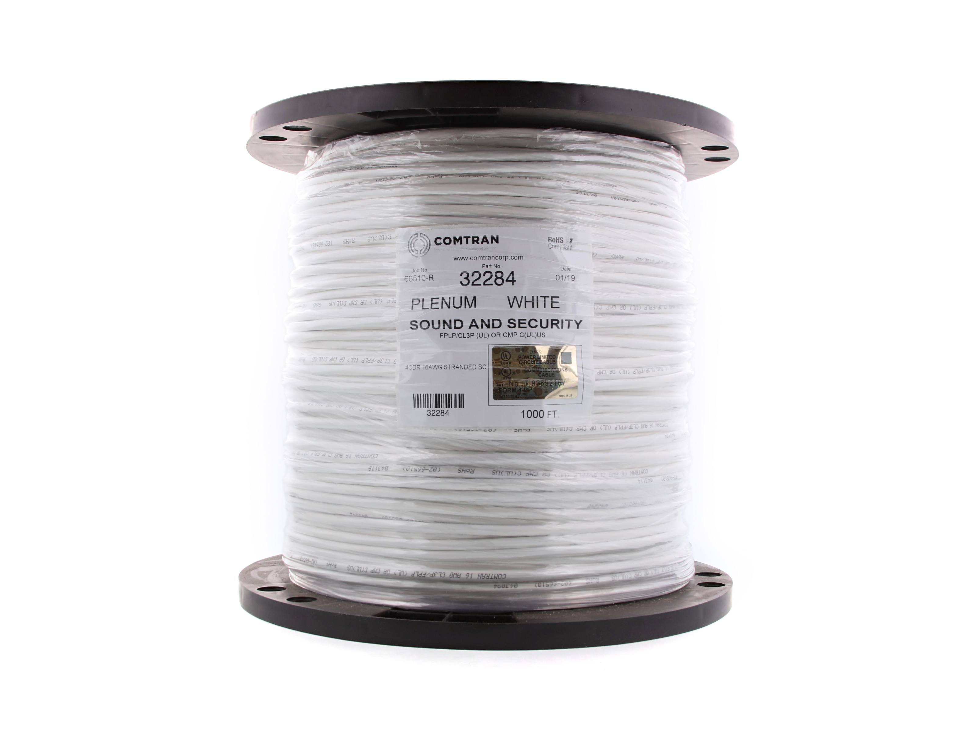 16 AWG, 4 Conductor Plenum Sound & Security Cable, 1000ft | Computer ...