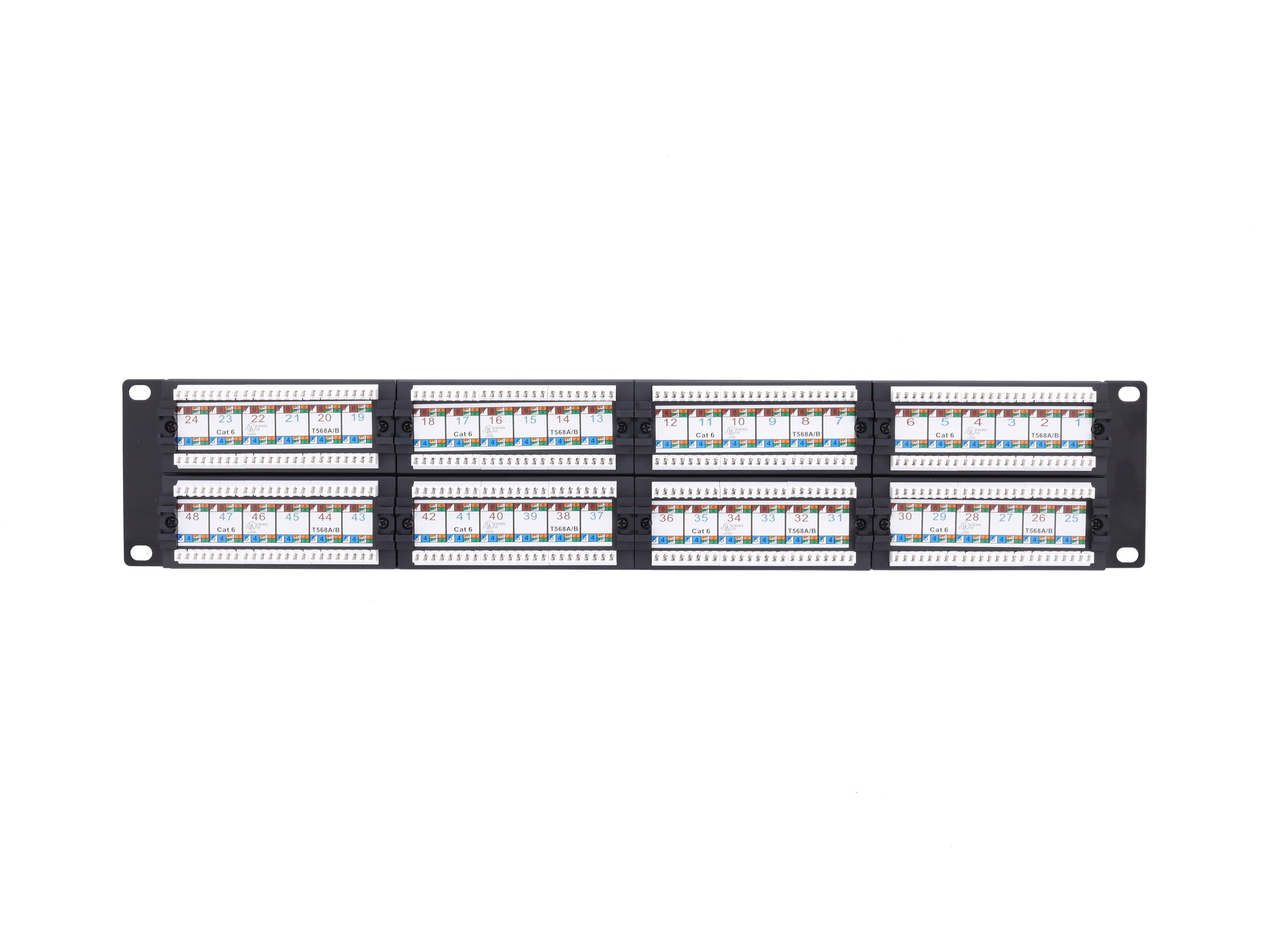 48 Port CAT6 Rack Mount Patch Panel - 2U, TAA Compliant, RoHS Compliant ...