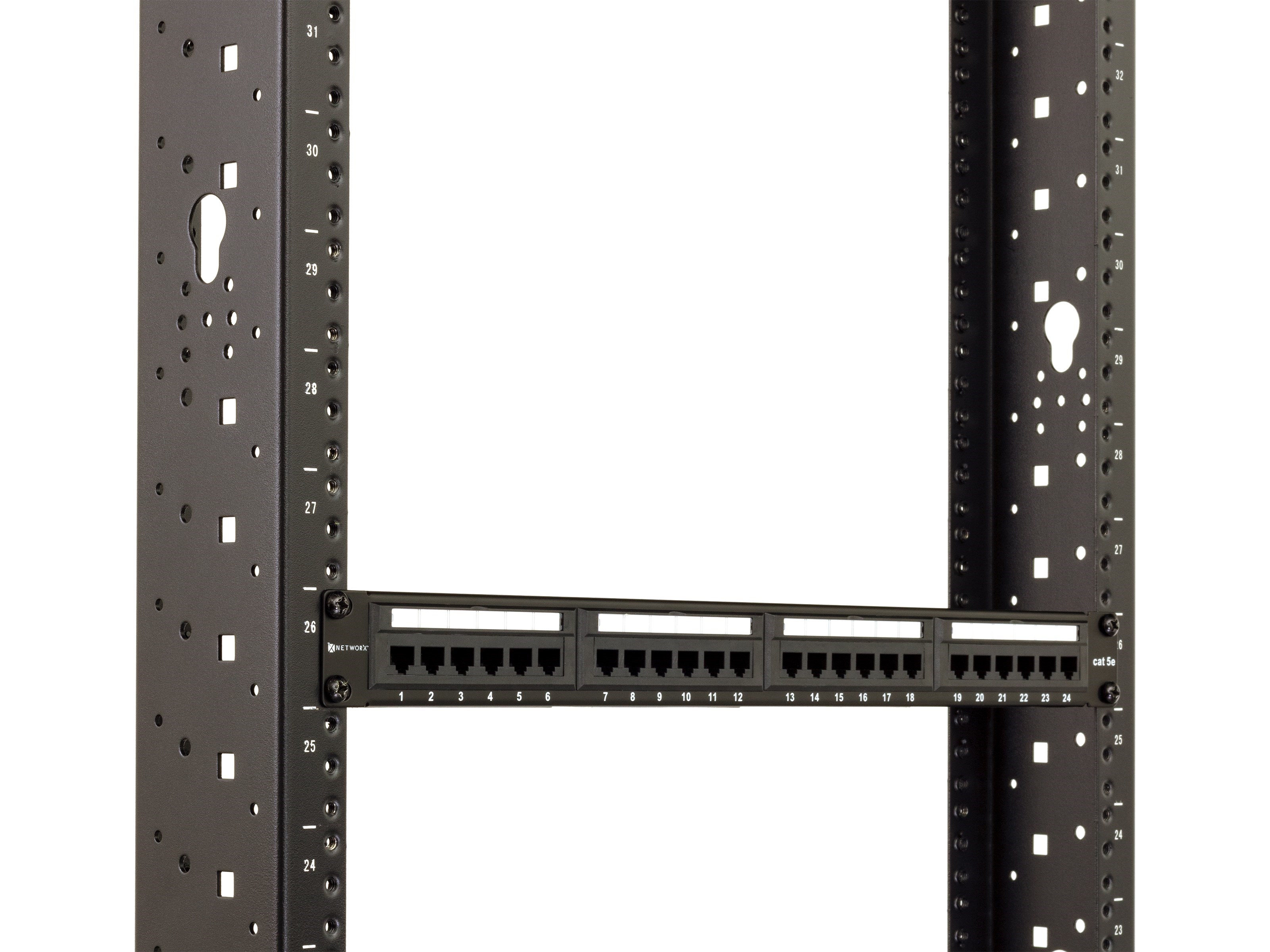 24 Port CAT5e Rack Mount Patch Panel - 1U | Computer Cable Store