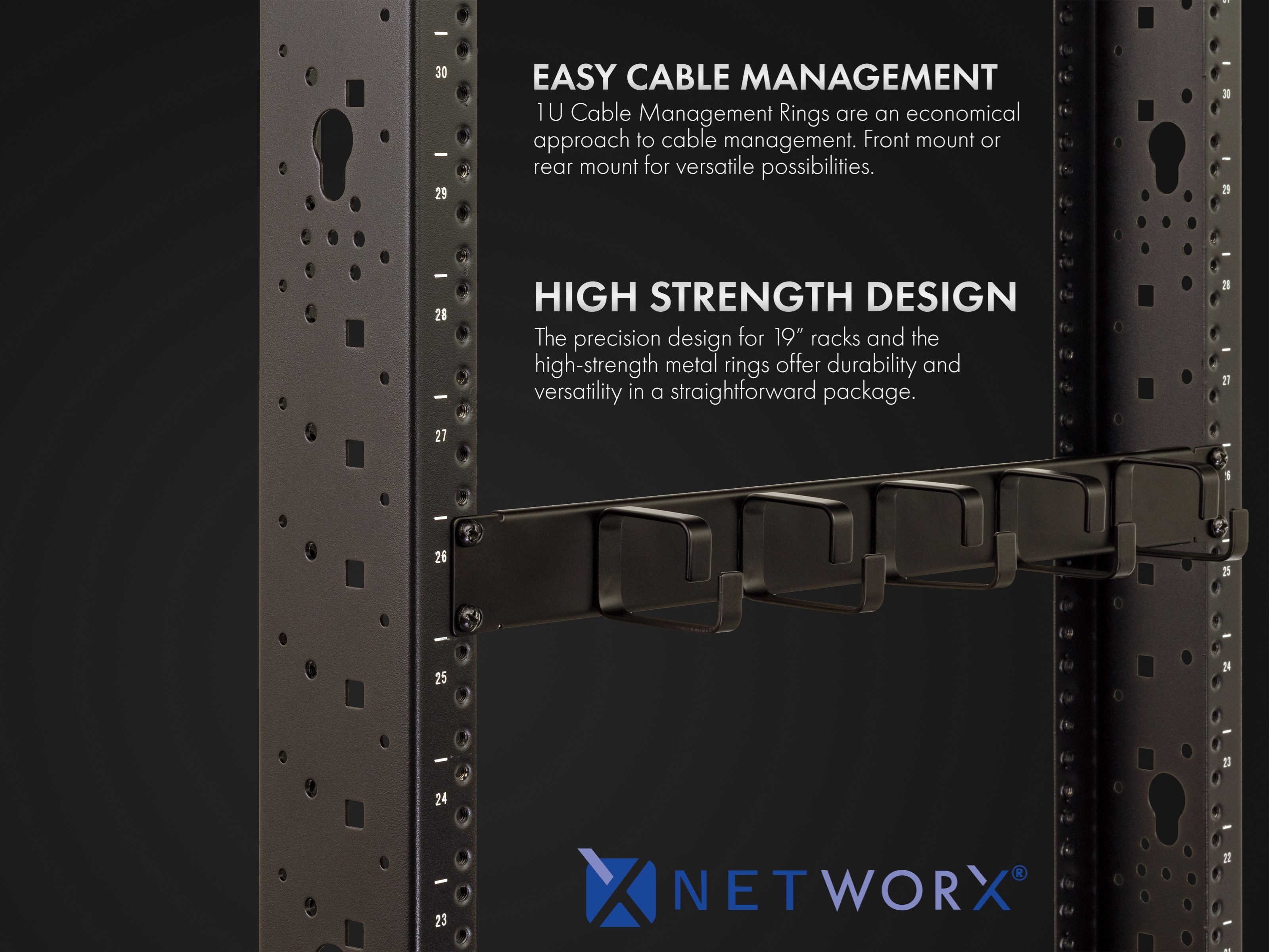 1u Wire Management Bracket - Metal | Computer Cable Store