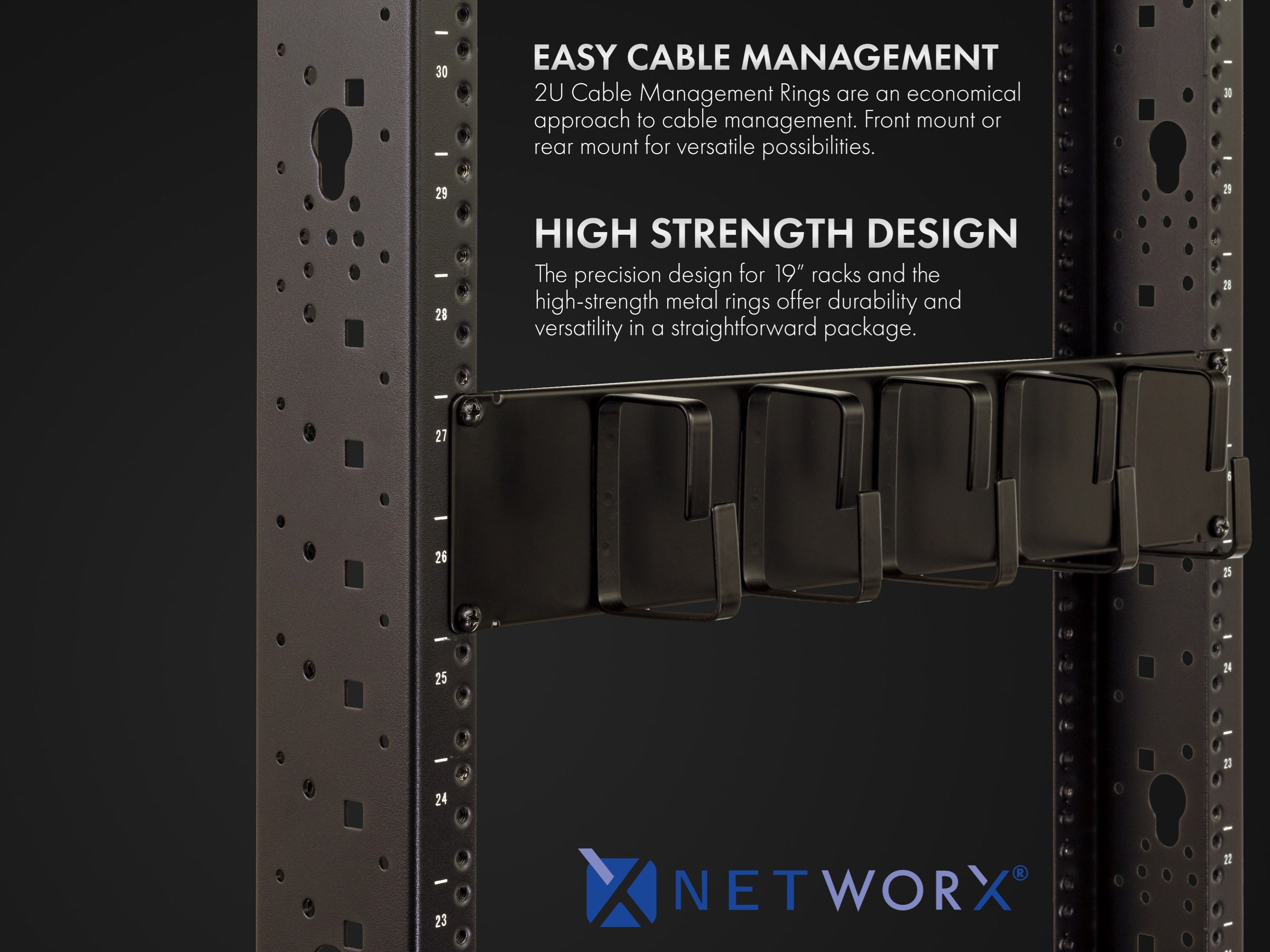 2u Wire Management Bracket - Metal | Computer Cable Store
