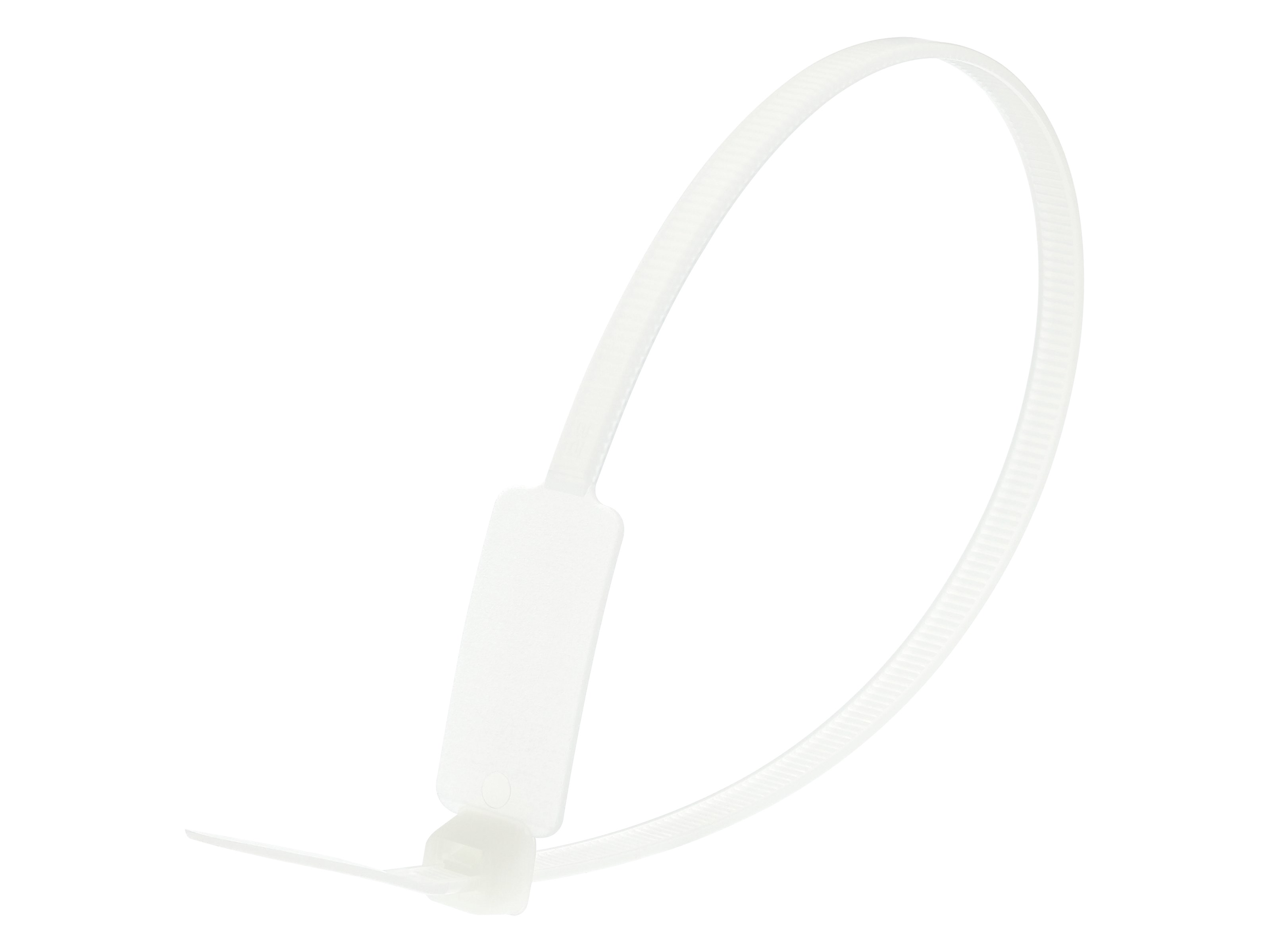 10 Inch Natural 50 lbs ID Cable Tie Inside Flag | Computer Cable Store