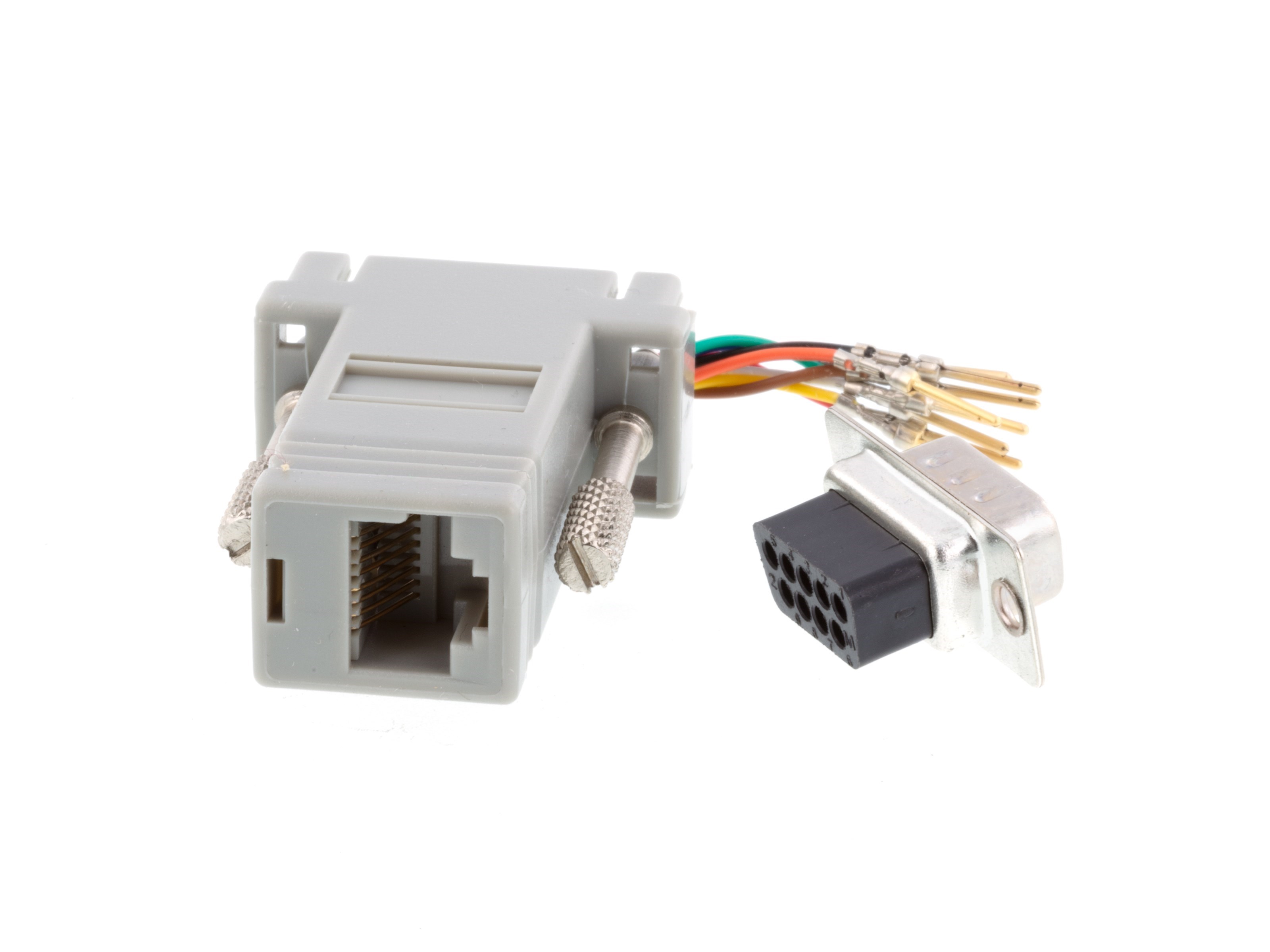Modular Adapter Kit - DB9 Male to RJ45 - Beige | Computer Cable Store