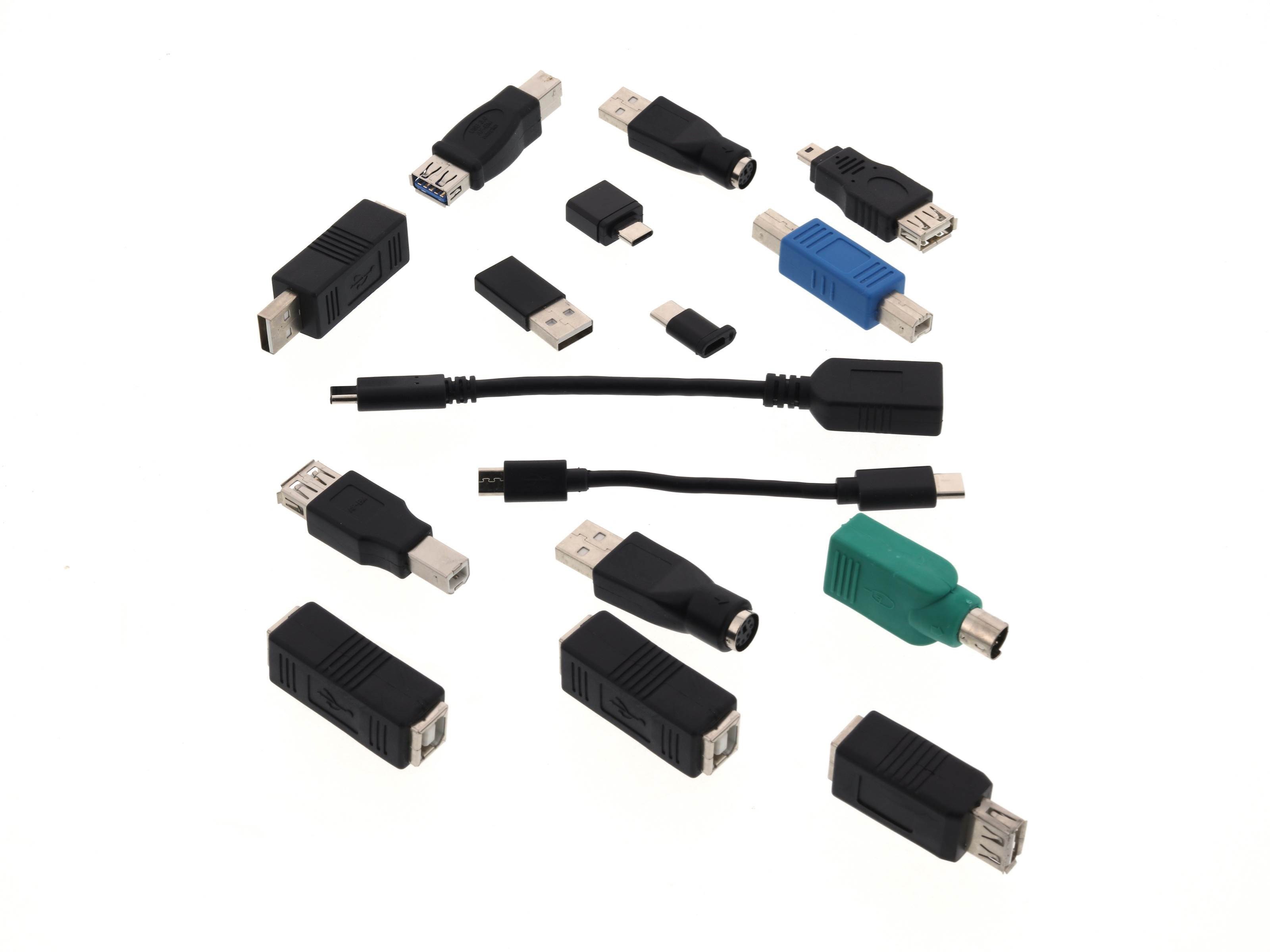 USB Adapter Kit 16 USB Adapters and Couplers | Computer Cable Store