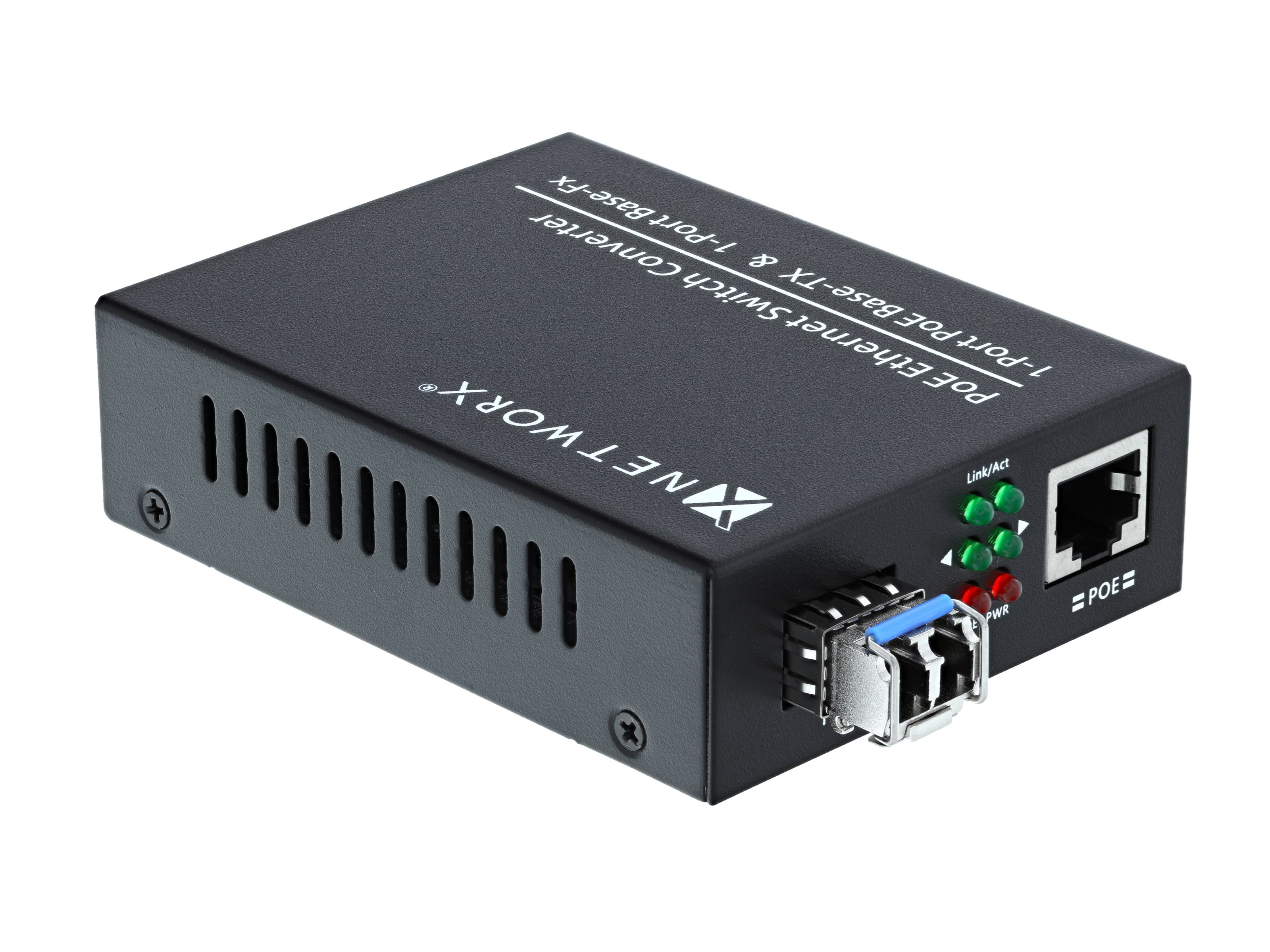 Gbit Fiber Media Converter LC SM 20km 1310nm PoE | Computer Cable Store