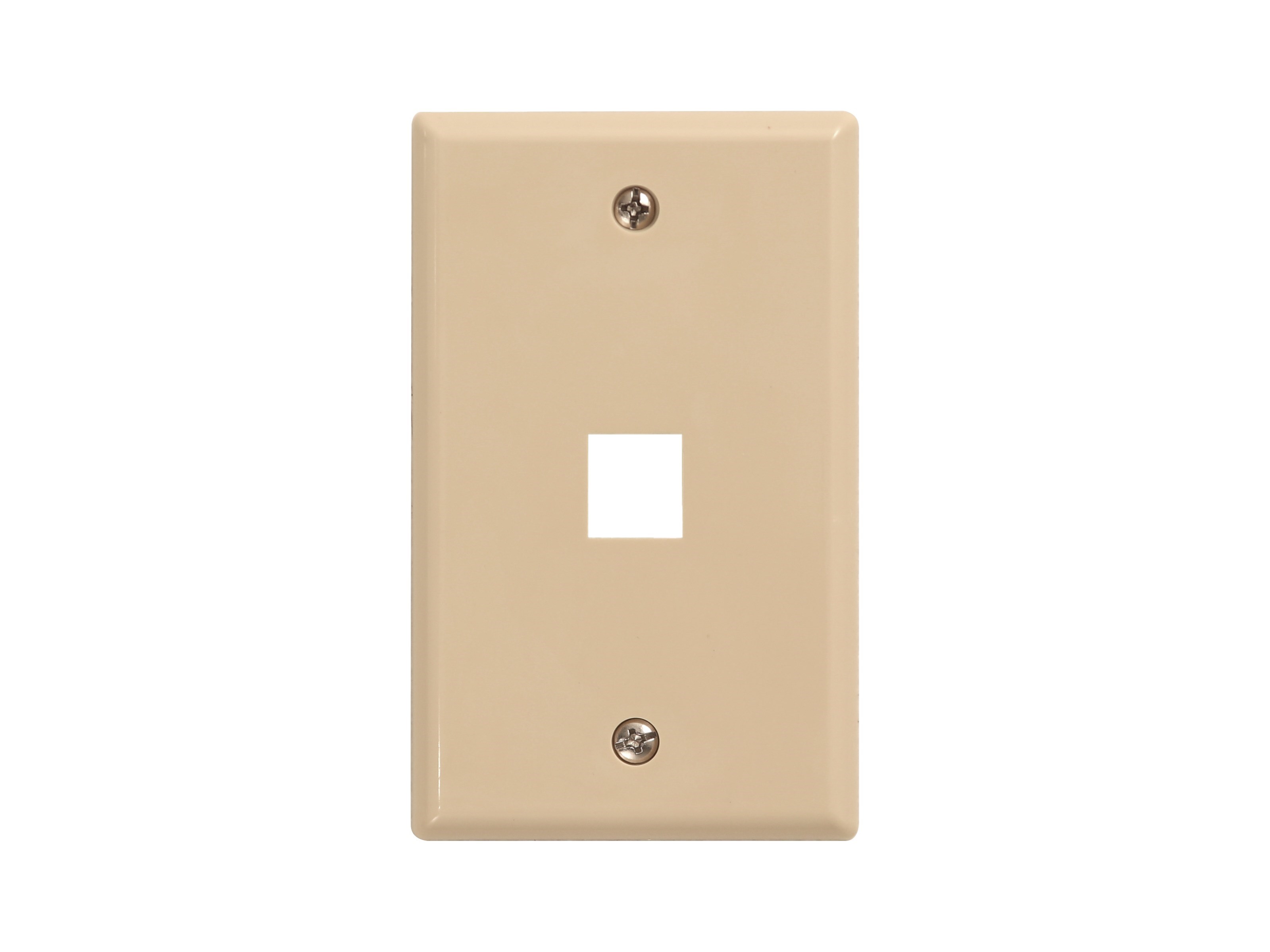 1 Port Keystone Faceplate - Single Gang - Ivory | Computer Cable Store