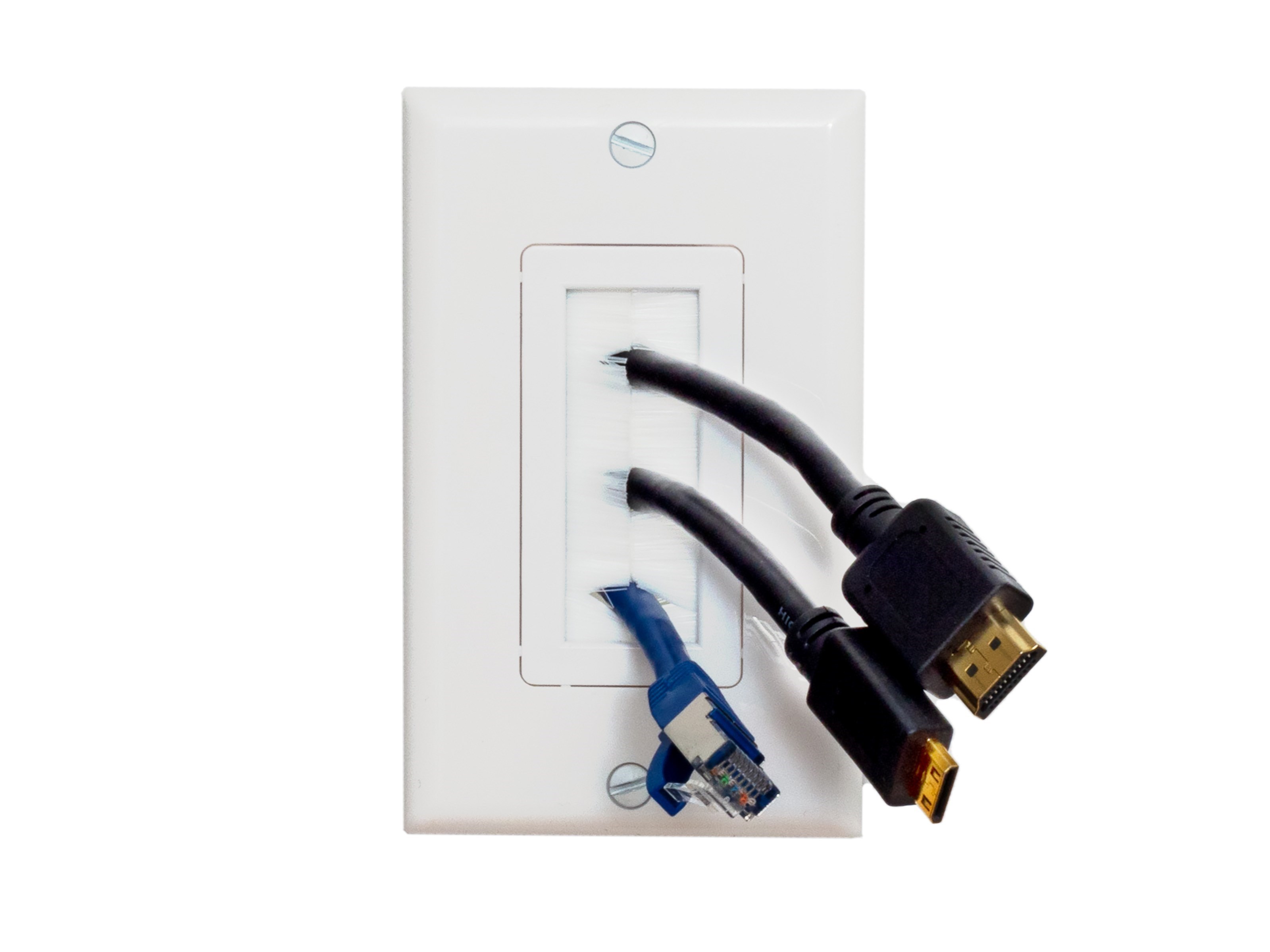 White Decorex Brush Insert - 1 Gang | Computer Cable Store